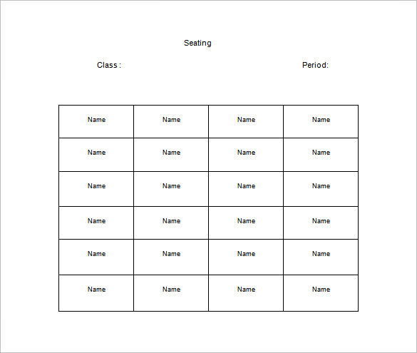 Classroom Seating Chart Template – 14+ Free Sample, Example, Format ...