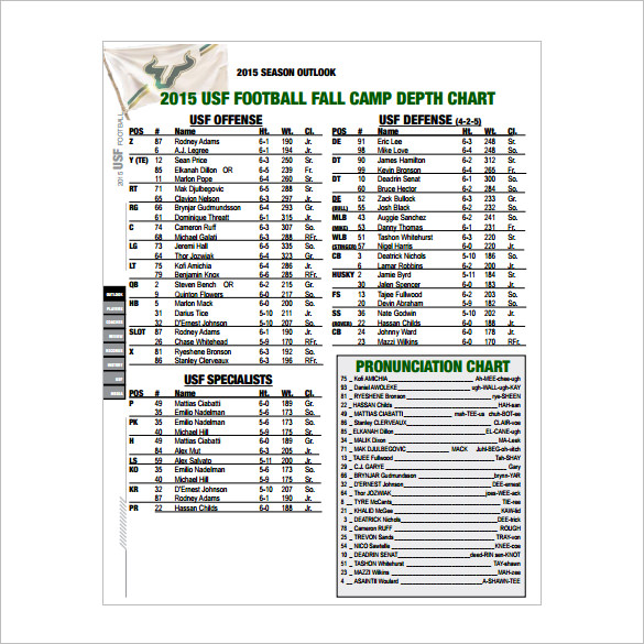 22+ Football Depth Chart Template - Free Sample, Example, Format Download!
