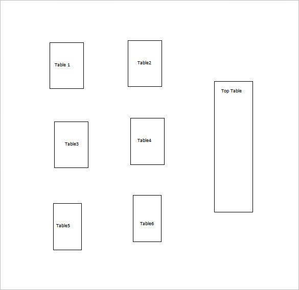 Rectangle Table Seating Chart Template