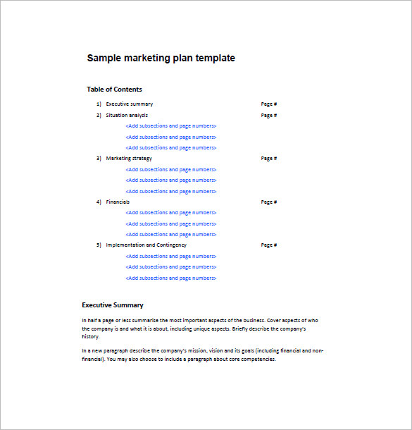 One Page Marketing Plan Template - 16+ Free Sample, Example, Format ...