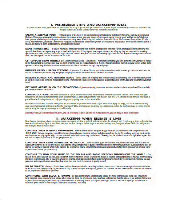 15+ Music Marketing Plan Templates - Word, PDF, Google Docs