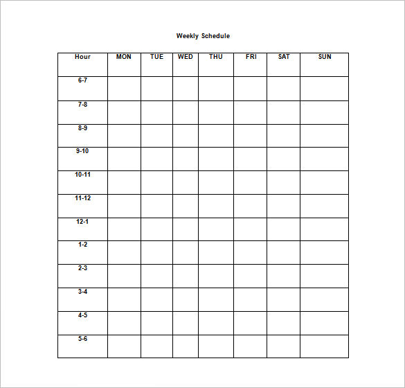 Weekly Schedule Template 20 Free Word Excel PDF Download 