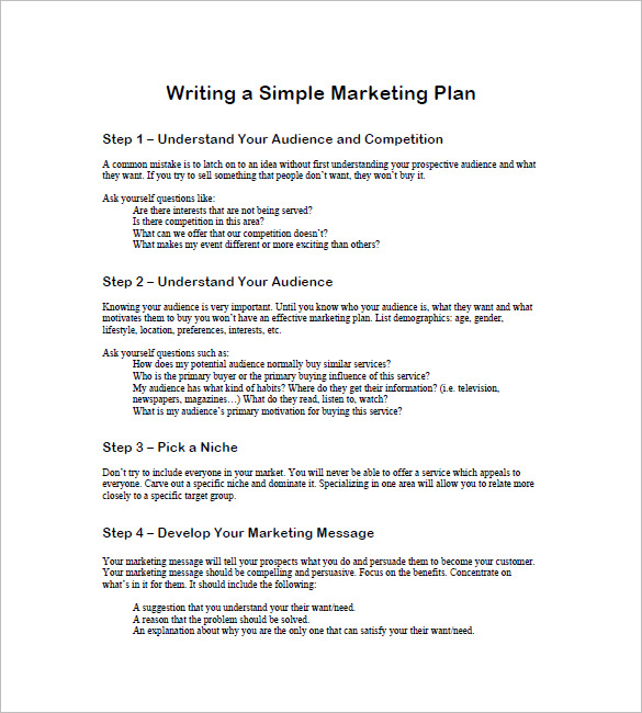 22 Simple Marketing Plan Templates DOC PDF