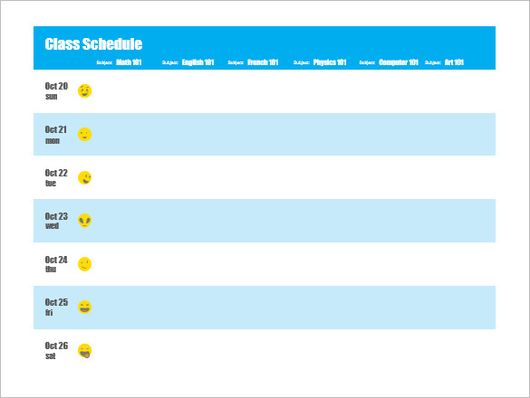 School Schedule Template - 19+ Word, Excel, PDF Format Download