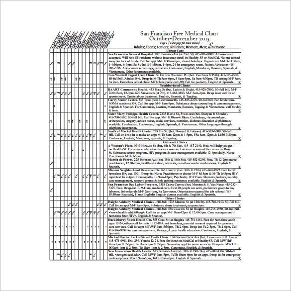 9+ Medical Chart Template - Free Word, Excel, PDF Format Download!