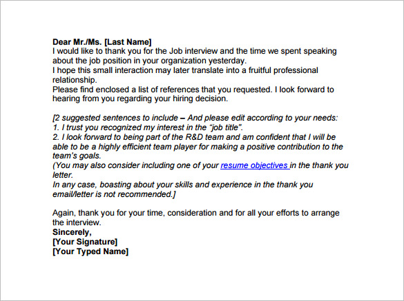 14+ Thank You Email After Interview - DOC, Excel, PDF