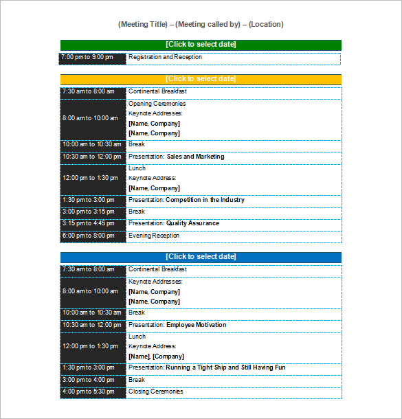 12+ Conference Schedule Templates - Word, PDF