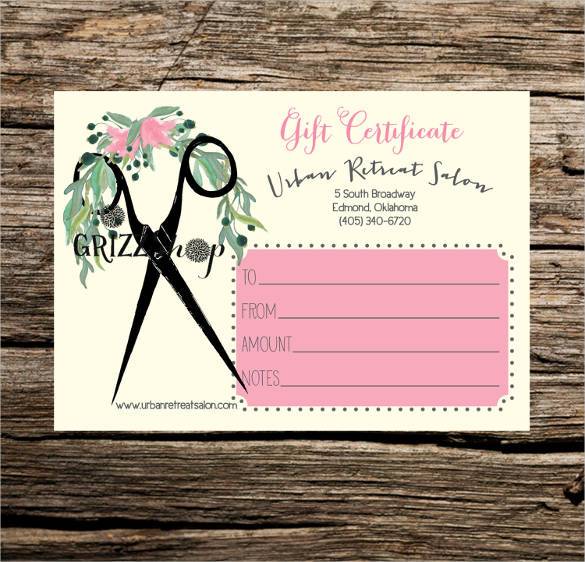 Klauuuudia Beauty Salon Gift Certificate Template Free