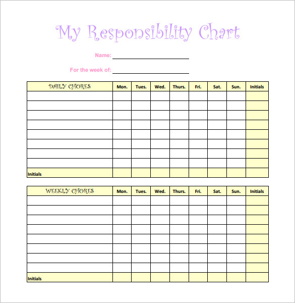 16+ Free Responsibility Chart Template in Excel | Word | Apple Numbers ...