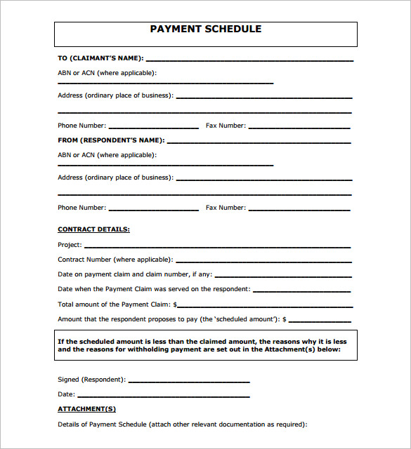 34+ Payment Schedule Templates - Word, Excel, PDF
