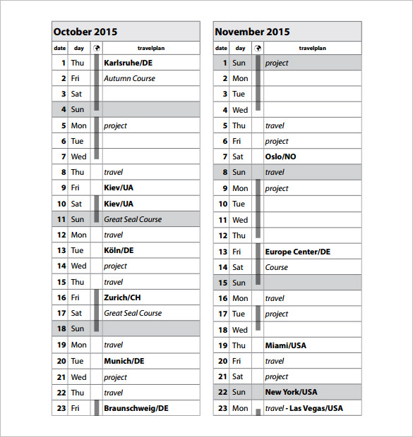 11+ Travel Schedule Templates - Free Word, Excel, PDF Format Download!