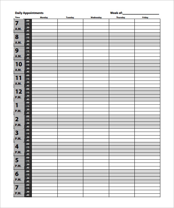 Appointment Schedule Templates 11 Free Word Excel PDF Formats 