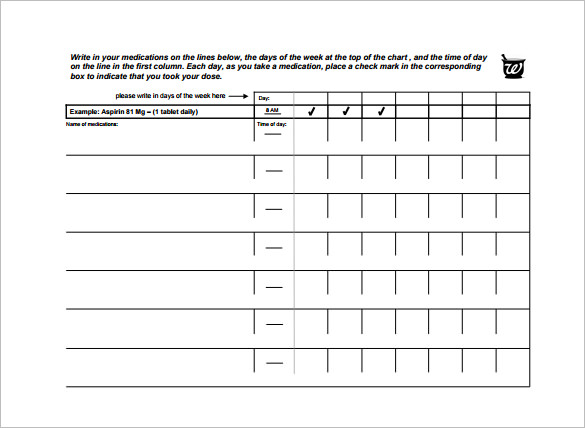 14+ Medication Chart Template - Sample, Example, Format Download!