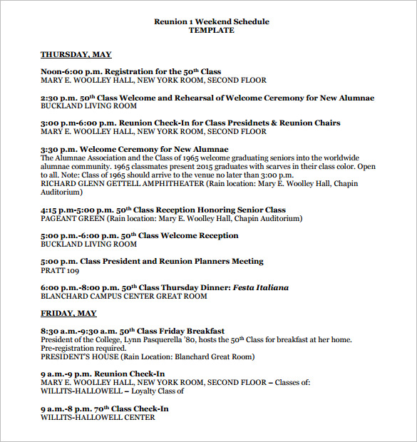 6+ Weekend Schedule Templates - Free Word, Excel, PDF, Format Download!