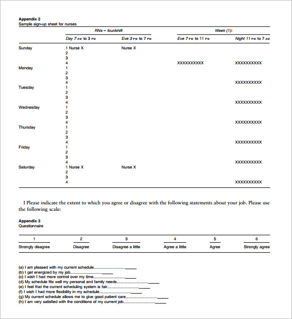5+ Nursing Schedule Templates - PDF | Google Docs | MS Excel | MS Word ...