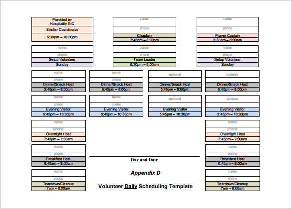 Volunteer Schedule Template - 11+ Free Word, Excel, PDF Format Download!