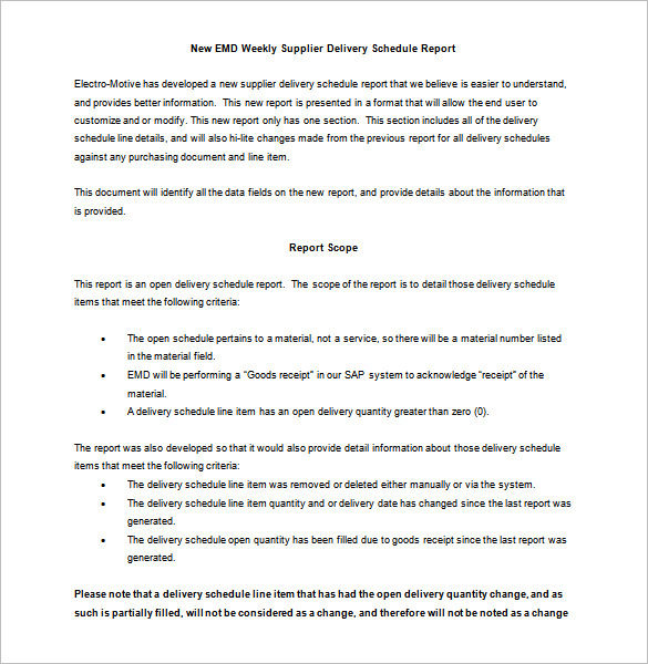 17+ Delivery Schedule Templates - PDF, DOC,Xls