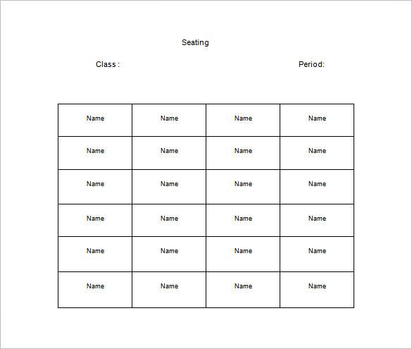 Classroom Seating Chart Template - 25+ Examples in PDF, Word, Excel