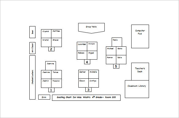 Classroom Seating Chart Template - 25+ Examples in PDF, Word, Excel