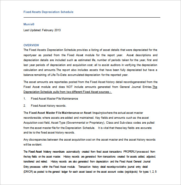 Depreciation Schedule Template – 9+ Free Word, Excel, PDF Format Download!