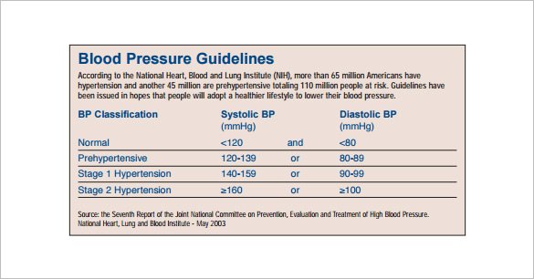 Blood Pressure Chart Template 13 Free Excel PDF Word Documents 