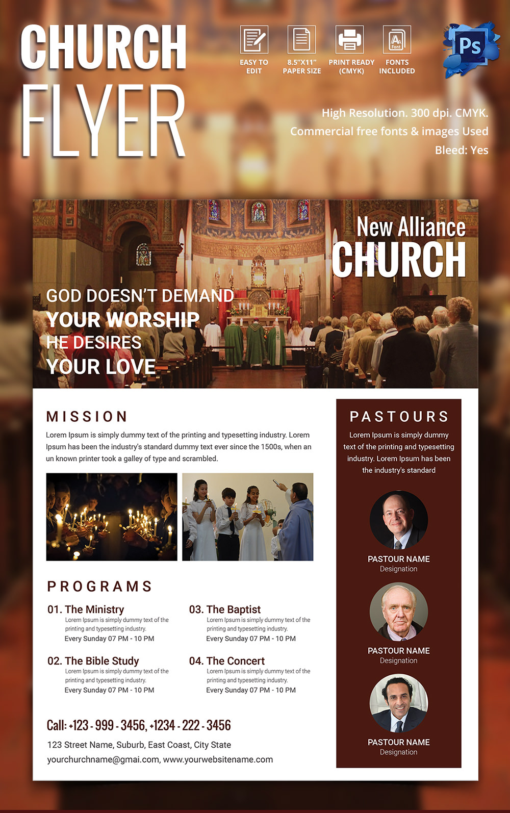 Church Flyers 26 Free PSD AI Vector EPS Format Download Free 