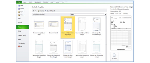 How to Create Receipts in Excel