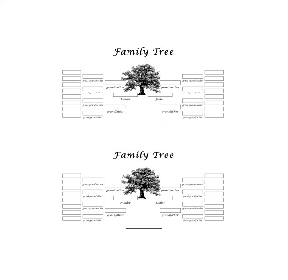 Five Generation Family Tree Template 13 Free Word Excel PDF Format 