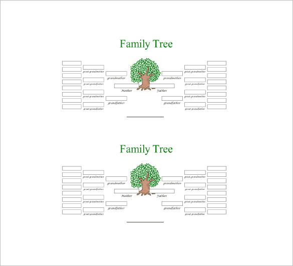 Five Generation Family Tree Template 13 Free Word Excel PDF Format 