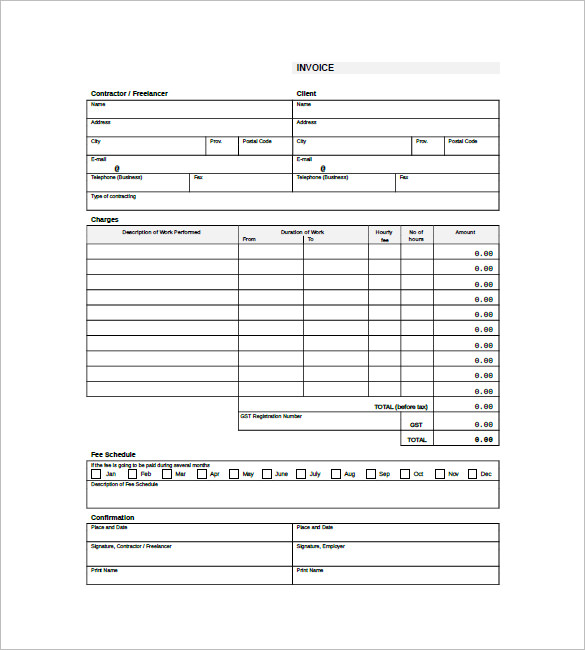 Construction Invoice Template - 18+ Free Word, Excel, PDF Format Download