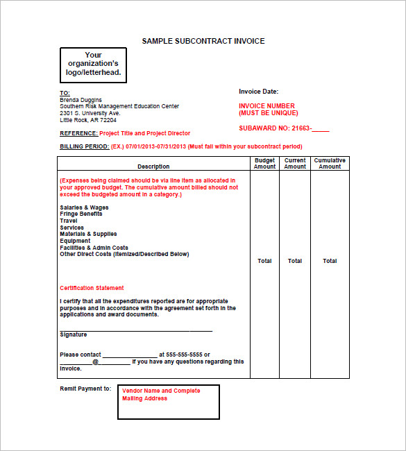 Construction Invoice Template - 18+ Free Word, Excel, PDF Format Download