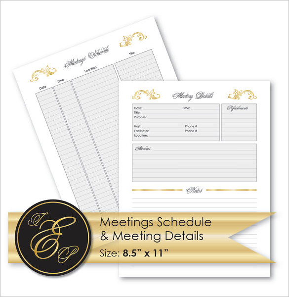 12+ Meeting Schedule Templates - PDF, Word, Vector EPS