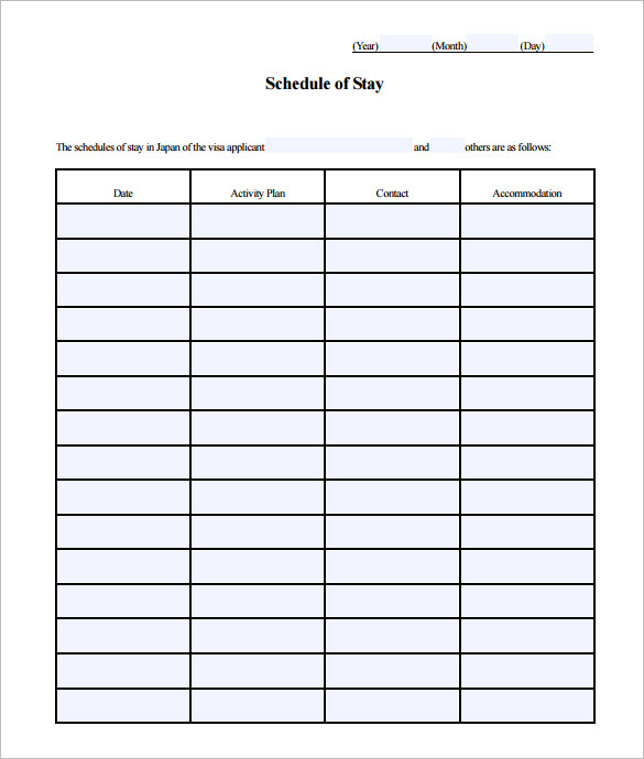7+ Travel Schedule Templates - PDF, Word