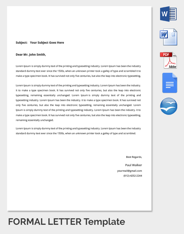 20+ Formal Letter Templates - Word, PDF, Apple Pages | Free & Premium ...