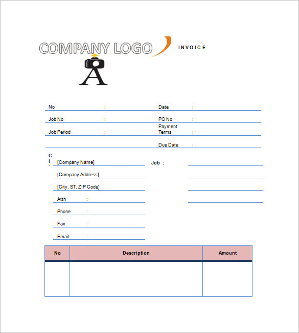 Free Photography Invoice Template Pdf Printable Templates
