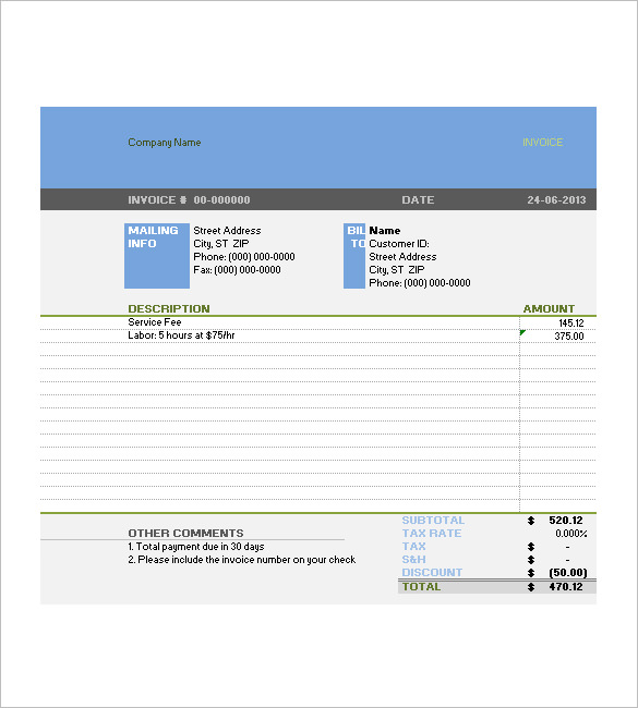 Tax Invoice Template - 23+ Word, Excel, PDF Format Download