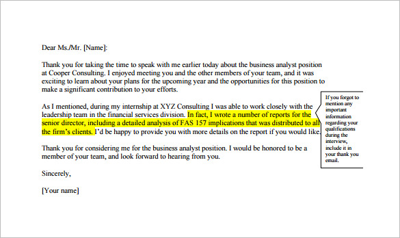 Resume Thank You Email Sample