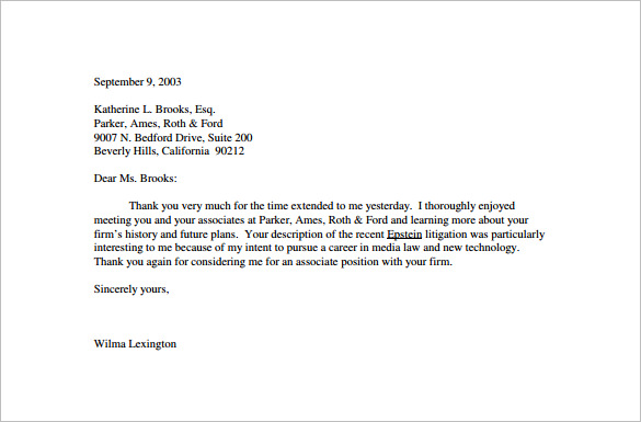 Post Interview Thank You Email 5 Free Sample Example Format Download 