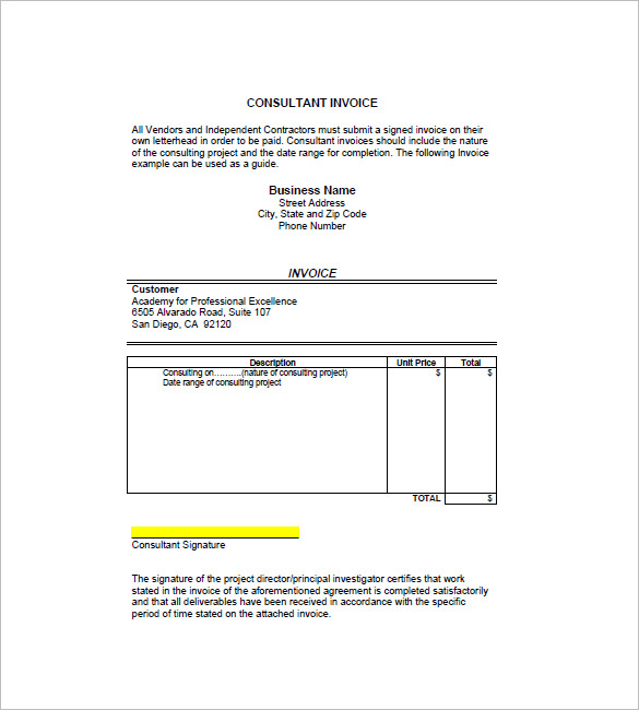 13+ Education Invoice Template - Free Word, Excel, PDF Format Download