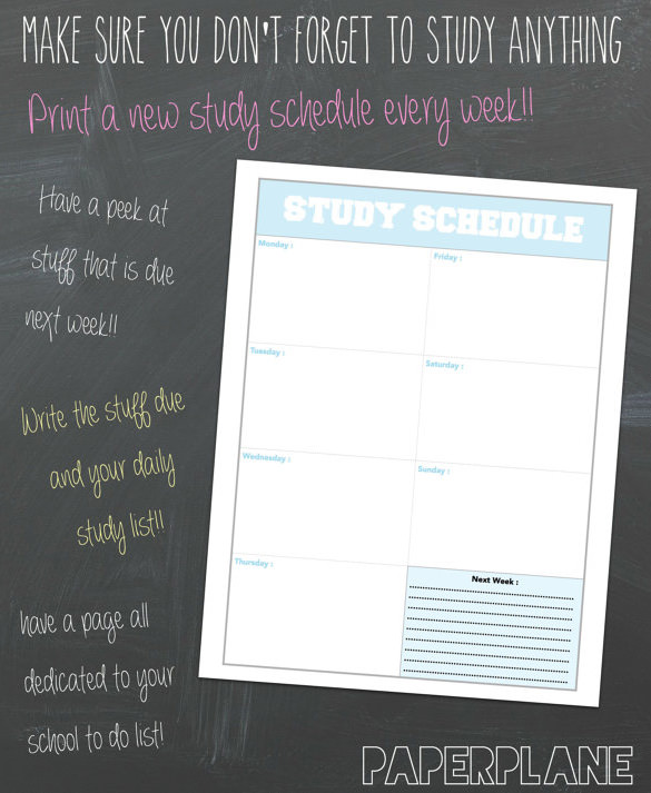 17+ Study Schedule Templates - Docs, PDF