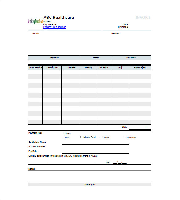 15+ Medical Invoice Template - Free Word, Excel, PDF Format Download