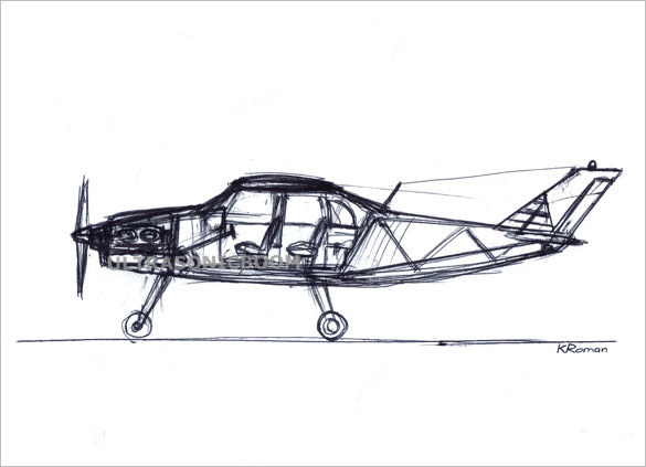 17+ Best Airplane Drawings to Download! | Free & Premium Templates