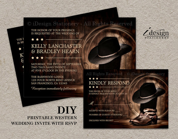 Culturavagabonda Printable Western Wedding Invitation Templates