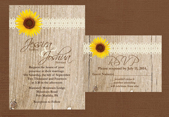 Rustic Wedding Invitation Templates Blank Printable