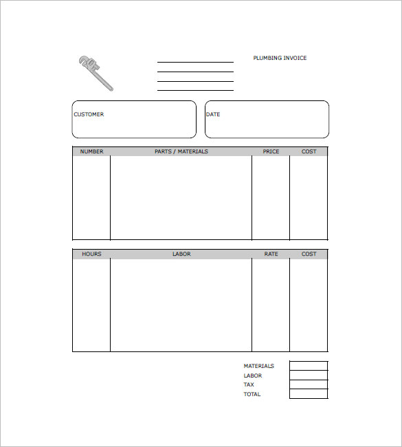 Plumbing Invoice Template 8 Free Word Excel PDF Format Download