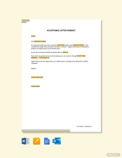 Acceptance Letter Template - 31+ Free Word, PDF Documents Download!