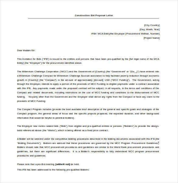Proposal Letter Example Letter