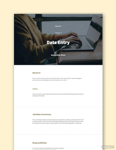 28+ Data Entry Job Description Templates - Sample, Example, Format ...