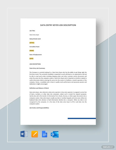 28+ Data Entry Job Description Templates - Sample, Example, Format ...