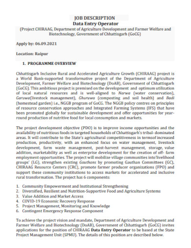 28+ Data Entry Job Description Templates - Sample, Example, Format ...
